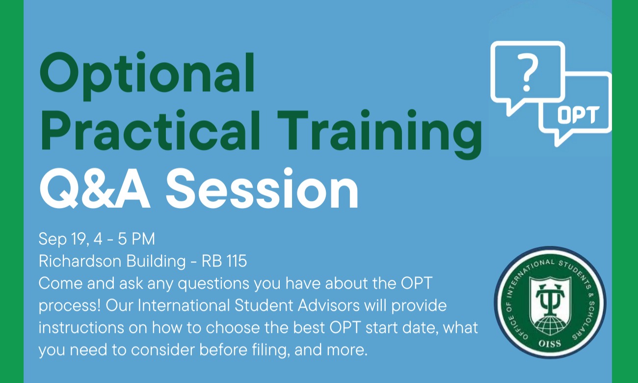 OPT Q&A Session | Tulane University Events